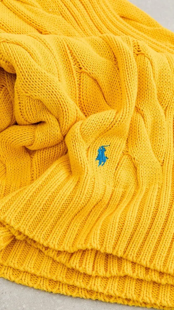 Polo Ralph Lauren Hanley Cable Knit Throw Blanket