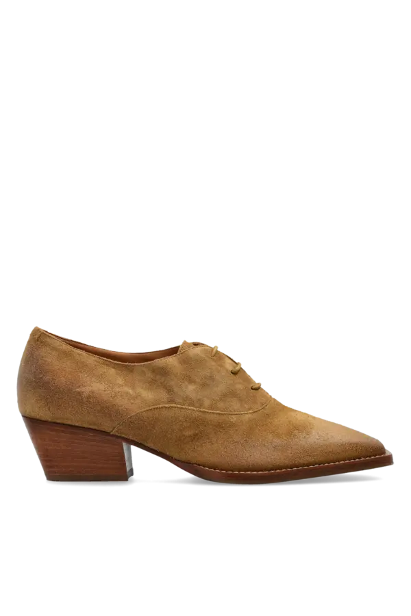 JIL SANDER Suede Heeled Shoes ‘becky - Brown