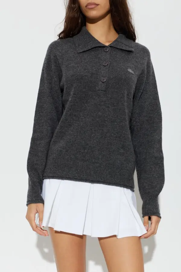 Lacoste Wool Long-sleeve Polo Sweater