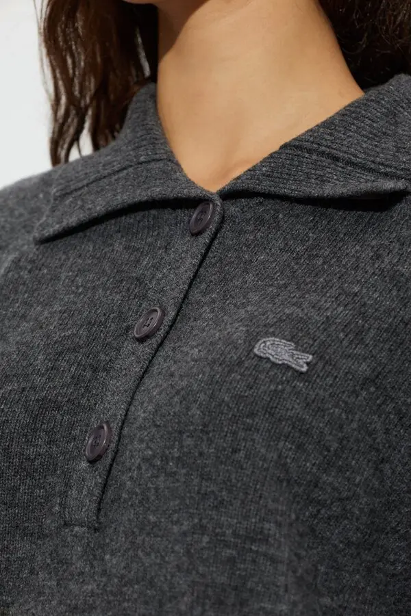 Lacoste Wool Long-sleeve Polo Sweater