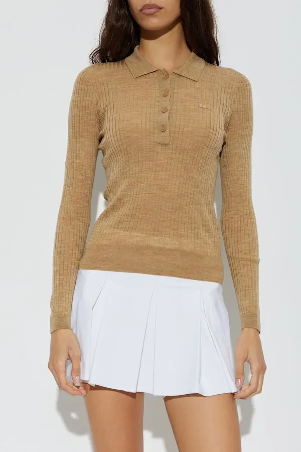 Lacoste Fitted Wool Polo Sweater
