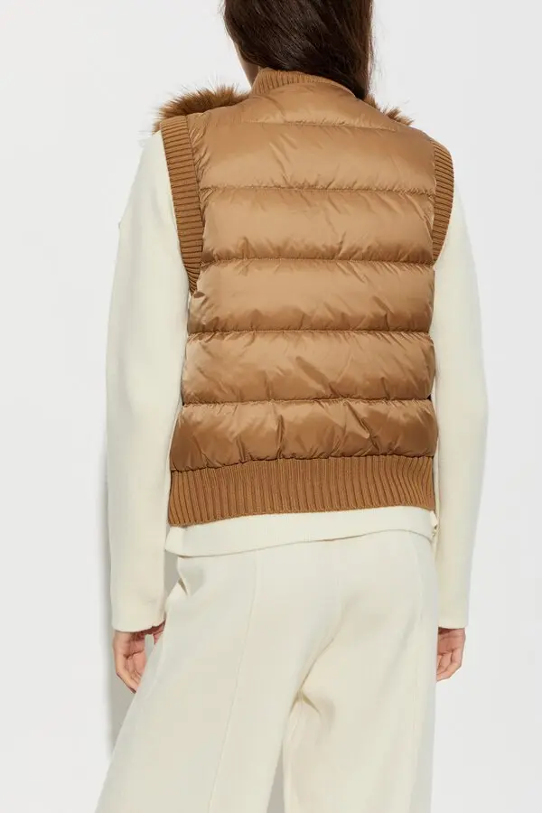 Moncler Fur And Quilted Vest By