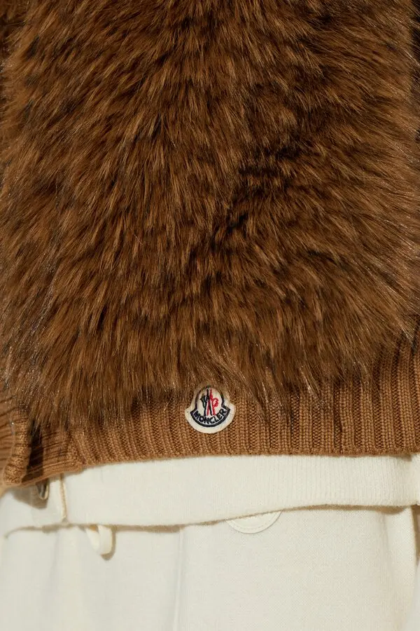 Moncler Fur And Quilted Vest By