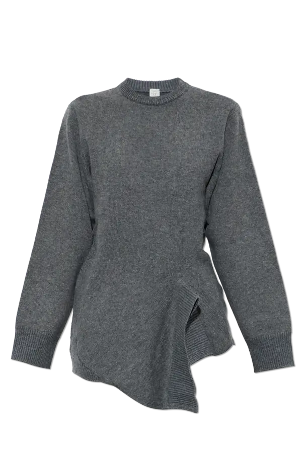 TOTEME Wool Sweater With Asymmetric Hem - Grey