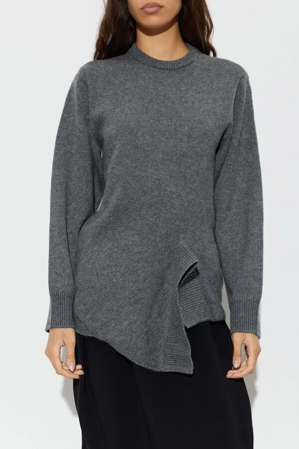 TOTEME Wool Sweater With Asymmetric Hem - Grey