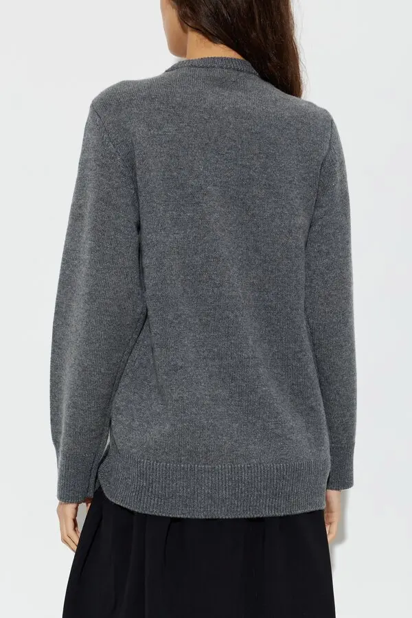 TOTEME Wool Sweater With Asymmetric Hem - Grey