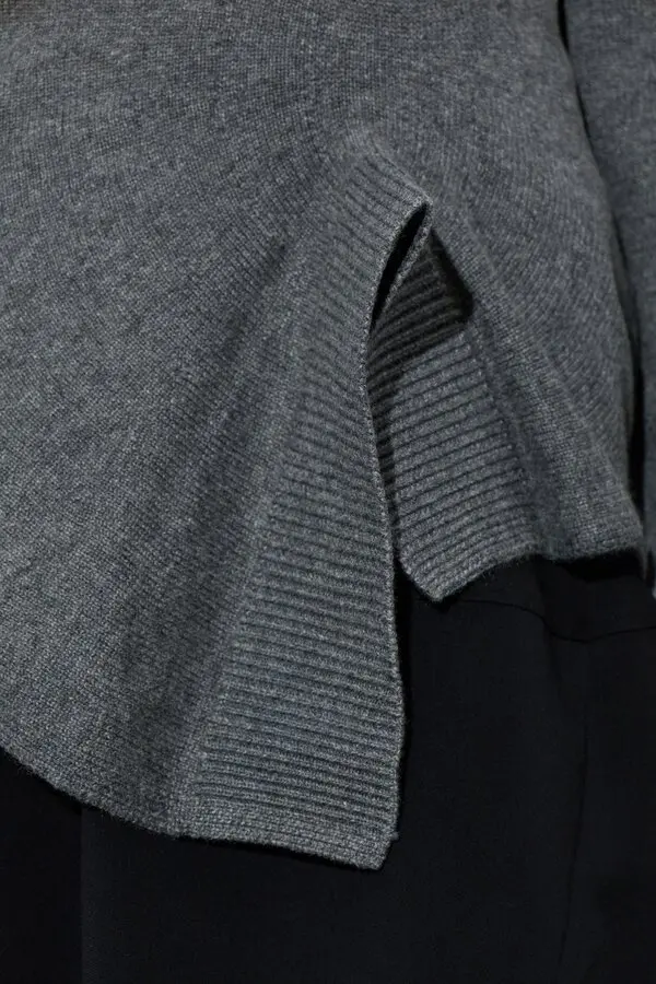 TOTEME Wool Sweater With Asymmetric Hem - Grey