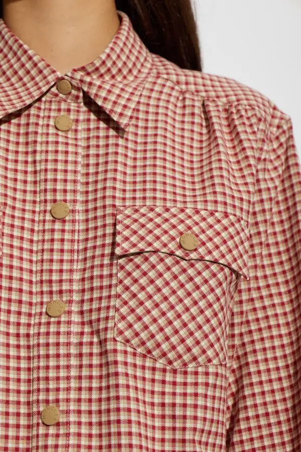 Moncler And Cream Plaid Cotton Shirt