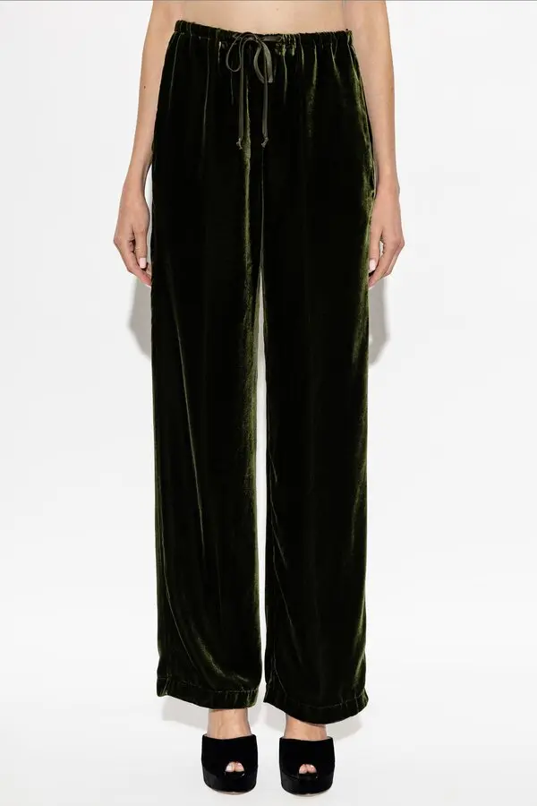 FORTE_FORTE Velvet Straight-leg Trousers