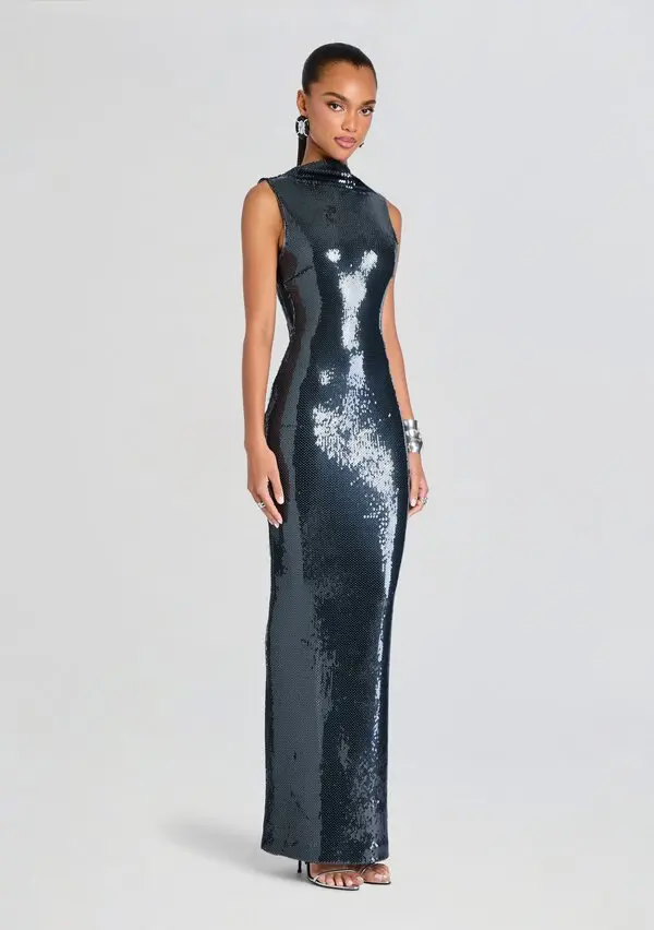 Retrofete Liela Sequin Dress - Fog