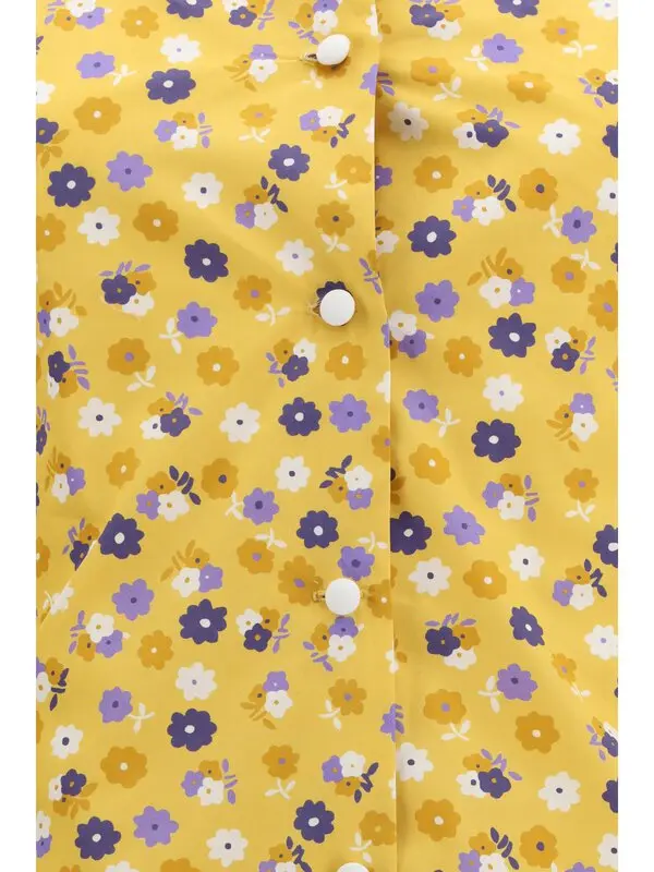 Miu Miu Floral Midi Dress - Yellow