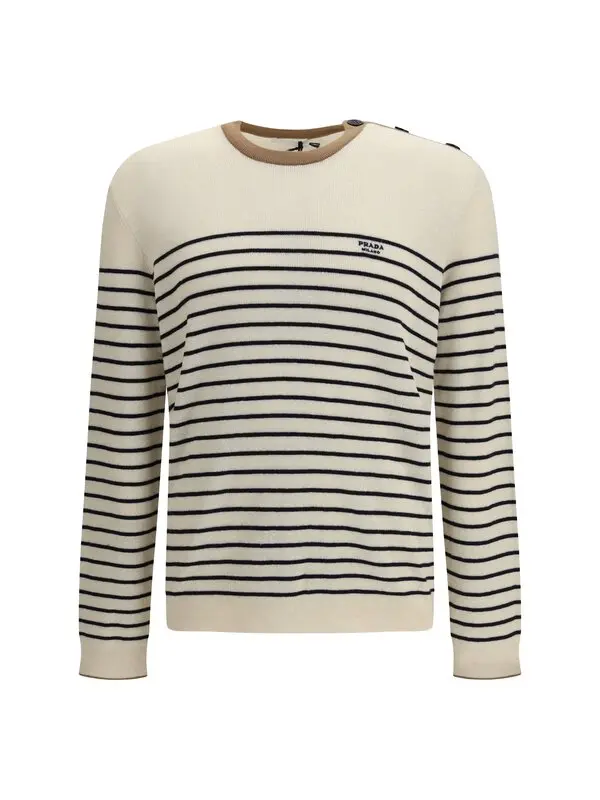 Prada Jacquard Wool And Cotton Blend Sweater - Multicolor