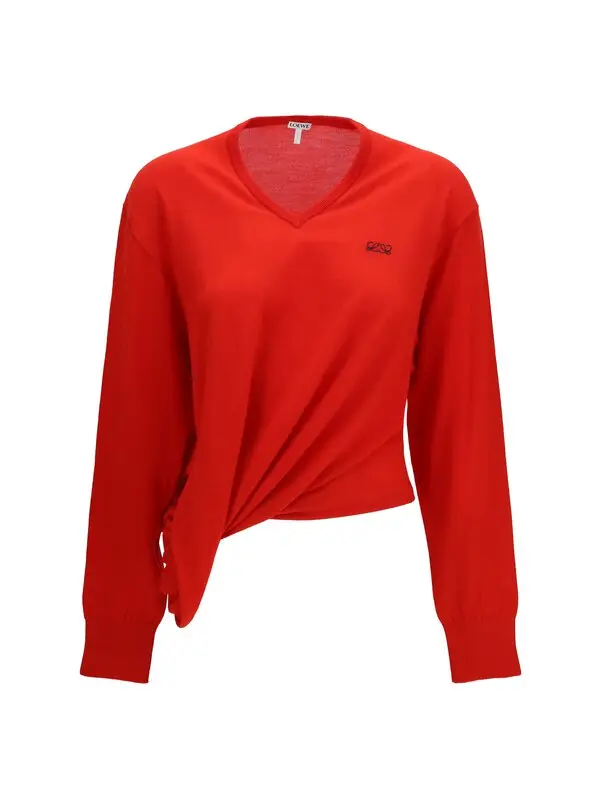Loewe Wool Sweater With Logo - Red