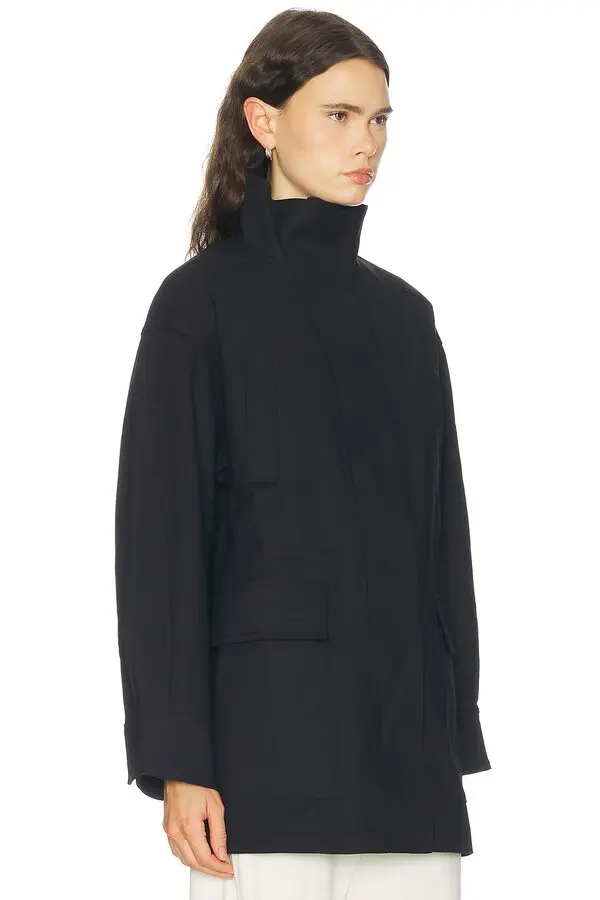 EAVES Mai Compact Suiting Parka Jacket - Black