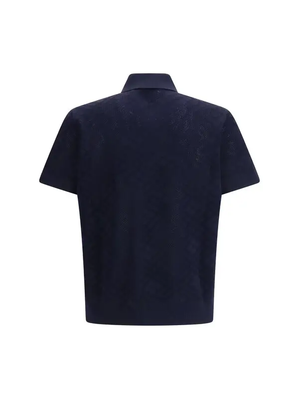 Burberry Check Wool Polo - Blue
