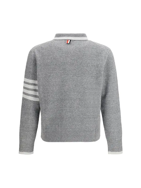 Thom Browne Knitted Polo Shirt - Gray