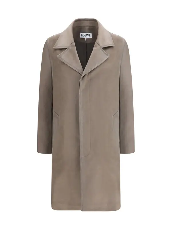 Loewe Single-breasted Brushed Cotton-blend Fustian Coat - Green
