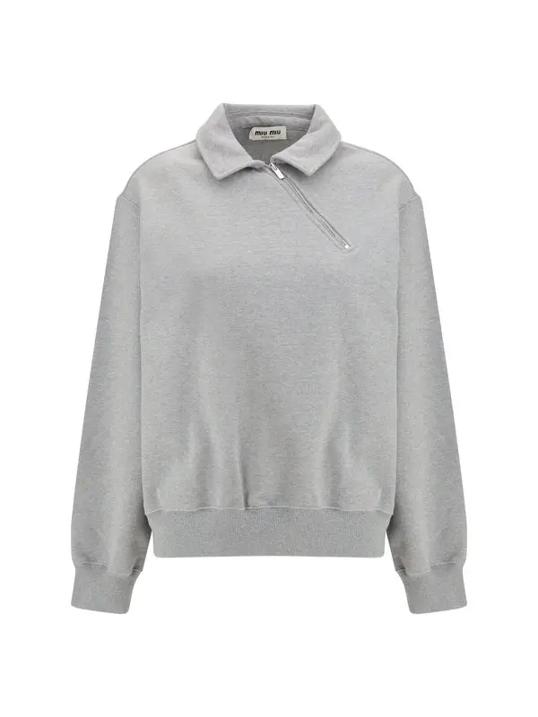 Miu Miu Sweatshirt With Oblique Zip Closure