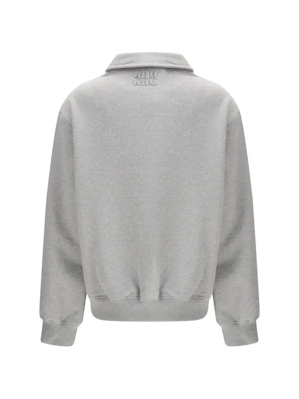 Miu Miu Sweatshirt With Oblique Zip Closure
