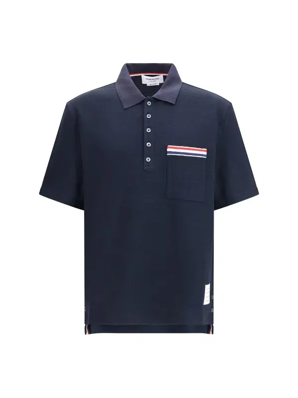 Thom Browne Short-sleeve Polo With Chest Pocket