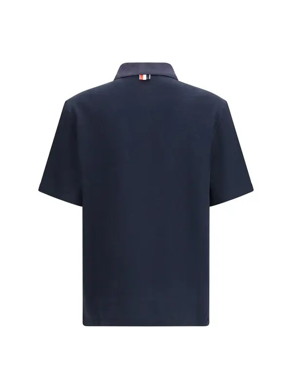 Thom Browne Short-sleeve Polo With Chest Pocket
