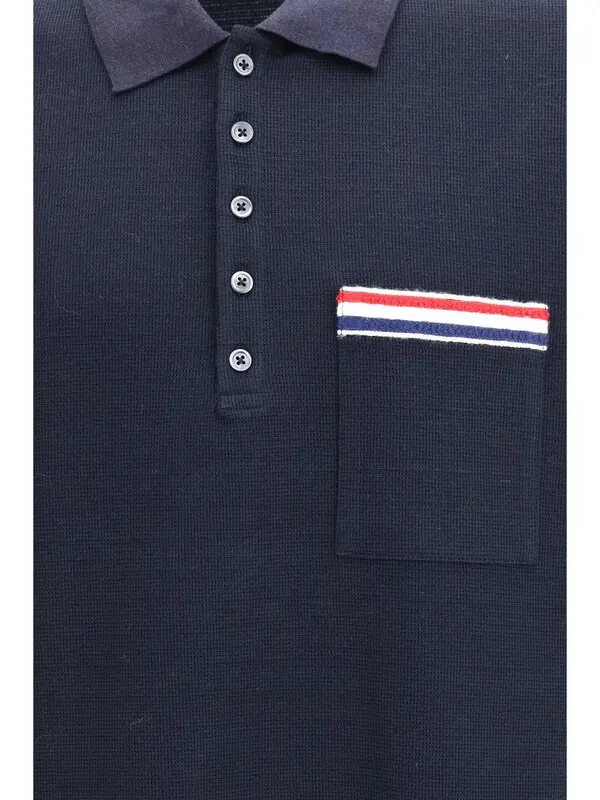 Thom Browne Short-sleeve Polo With Chest Pocket
