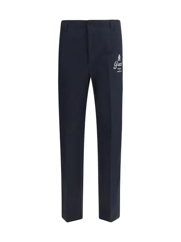 Gucci Compact Cotton Twill Pants - Blue