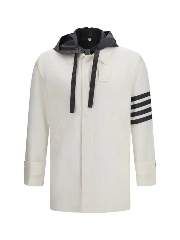 Thom Browne Unconstructed Hooded Bal Collar - White