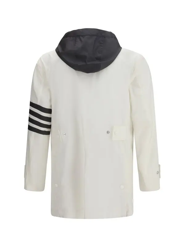 Thom Browne Unconstructed Hooded Bal Collar - White