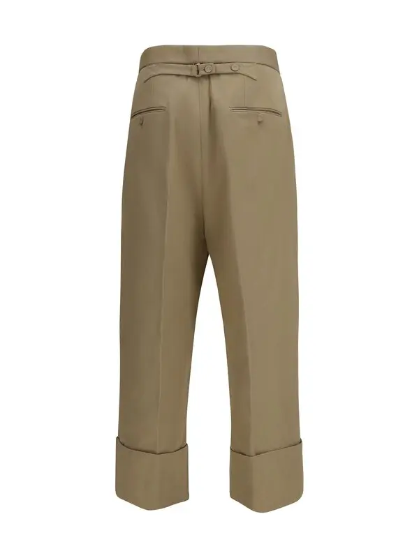 Thom Browne Cotton Gabardine Pants With Double Pleats