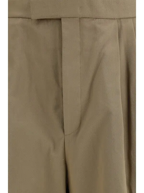 Thom Browne Cotton Gabardine Pants With Double Pleats