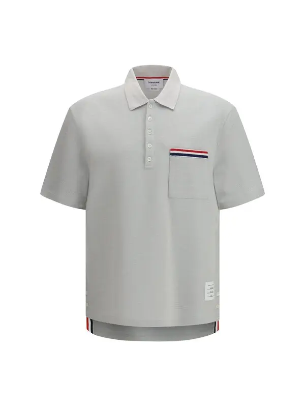 Thom Browne Short-sleeve Polo With Chest Pocket