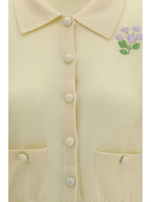 SELF-PORTRAIT Floral Embroidered Knit Cardigan