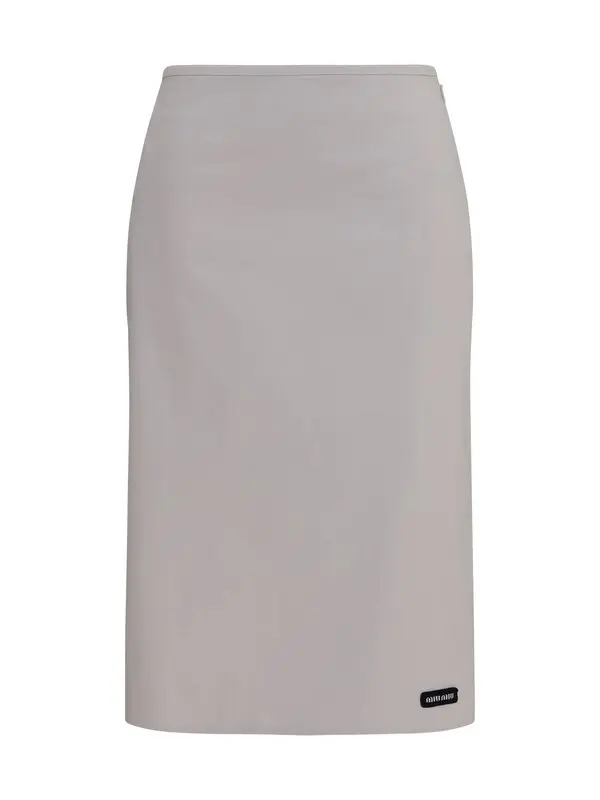 Miu Miu Stretch Cotton-blend Midi Skirt - Gray