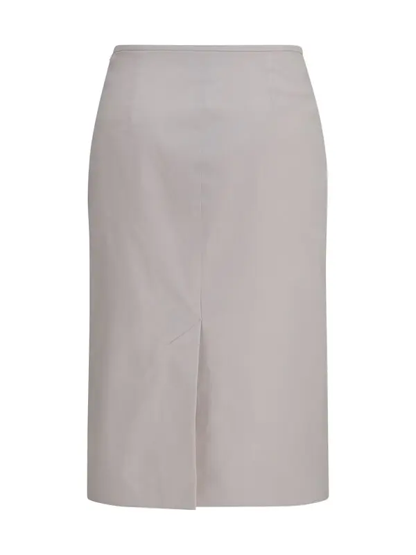 Miu Miu Stretch Cotton-blend Midi Skirt - Gray