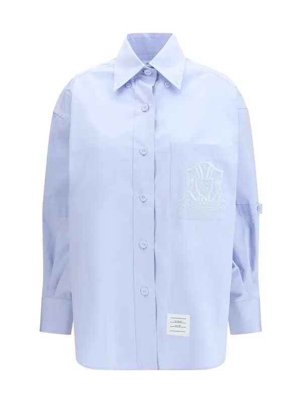 Thom Browne Oversized Cotton Shirt - Blue