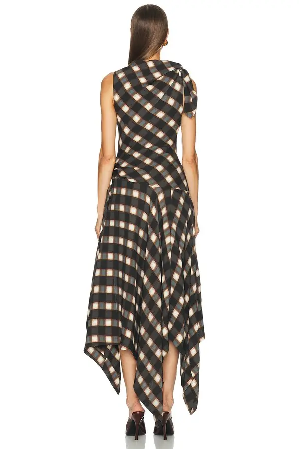 Monse Knotted Midi Dress In Brown
