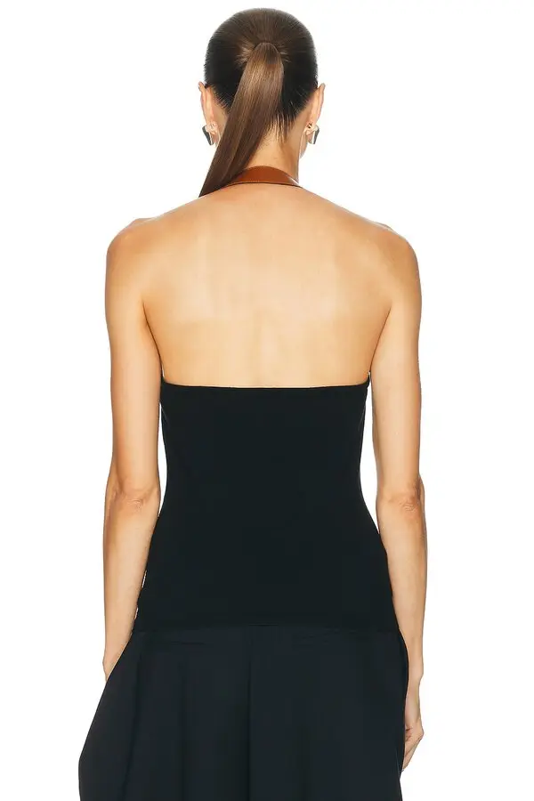 Monse Leather Belt Knit Top