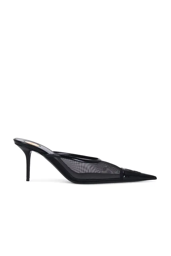 Saint Laurent Thierry On Pump Mule In Black - Nero