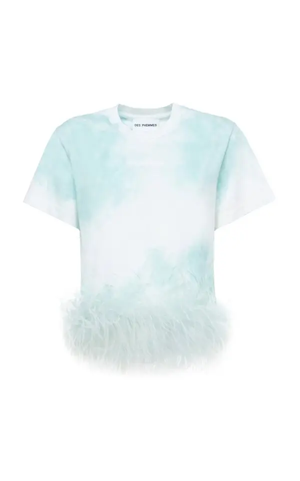 DES_PHEMMES Classic Feathered Cotton T-shirt