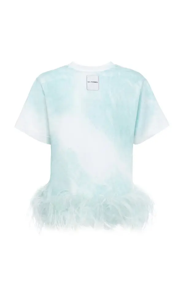 DES_PHEMMES Classic Feathered Cotton T-shirt
