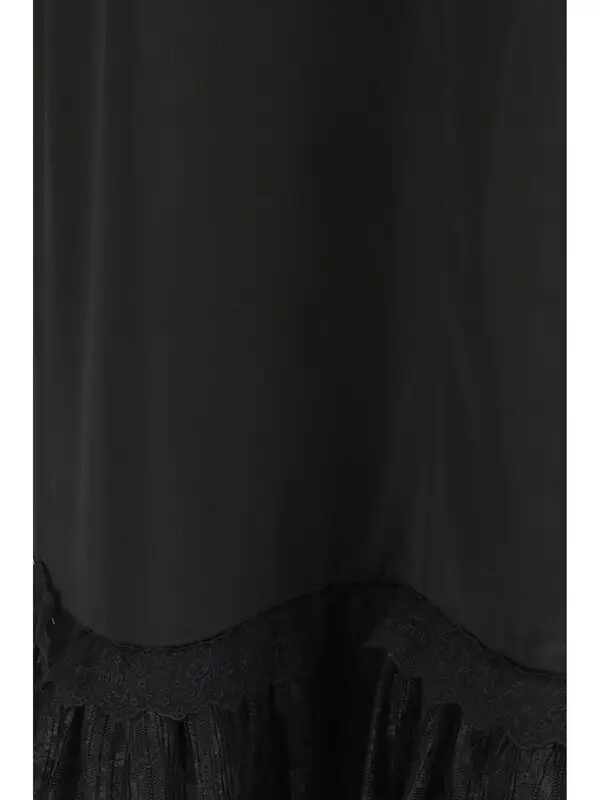 GANNI Lace-trimmed Satin Long Dress