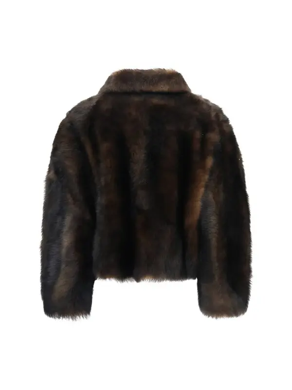 Brunello Cucinelli Soft Shearling Jacket With Shiny Zipper Pull