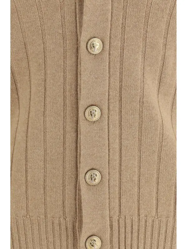 Brunello Cucinelli Ribbed Cashmere Cardigan - Cream