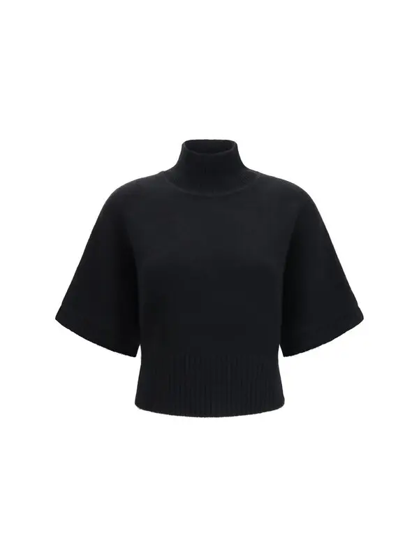 Alaïa Cropped Cashmere Turtleneck Sweater