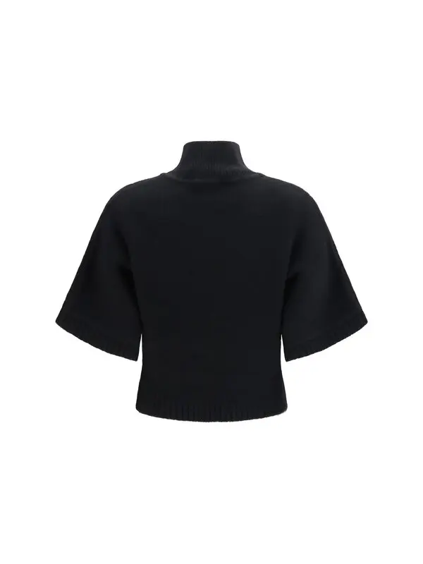 Alaïa Cropped Cashmere Turtleneck Sweater