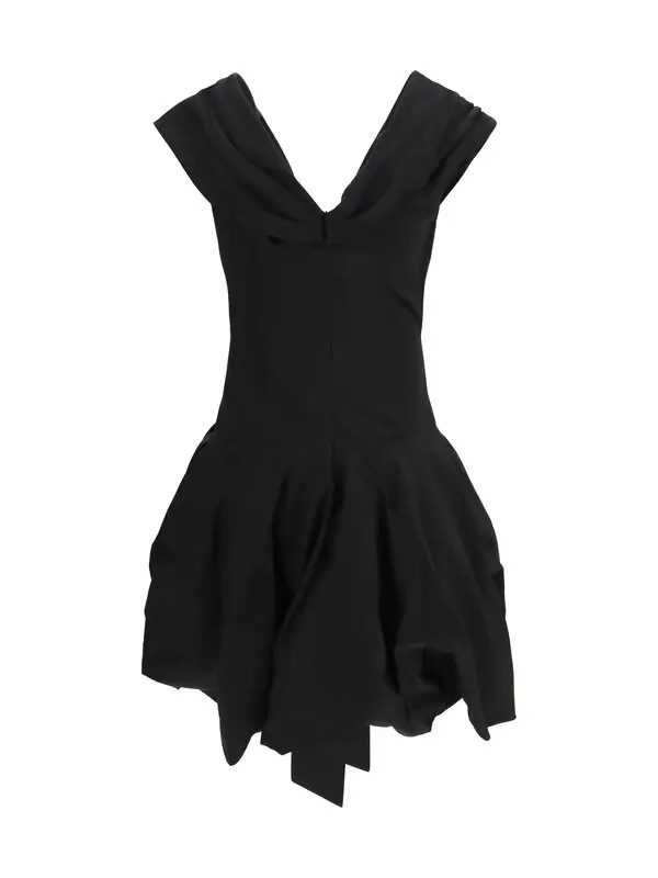 Magda Butrym Midi Dress With Draped Shawl Collar