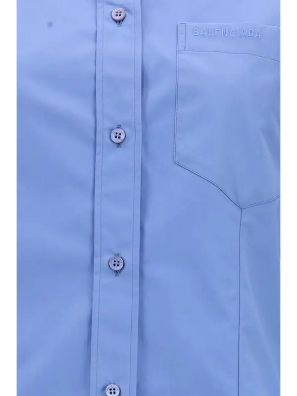 Balenciaga Asymmetric Long-sleeve Shirt - Blue