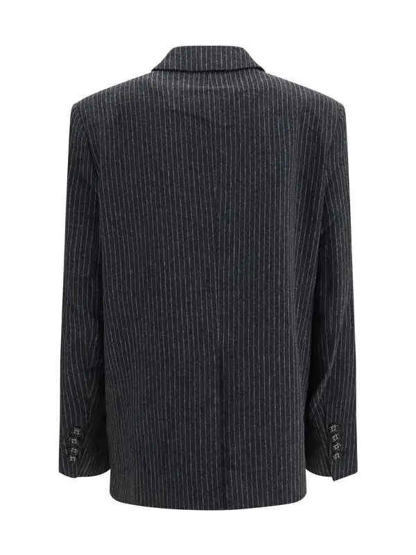 GANNI Pinstripe Wool Blazer