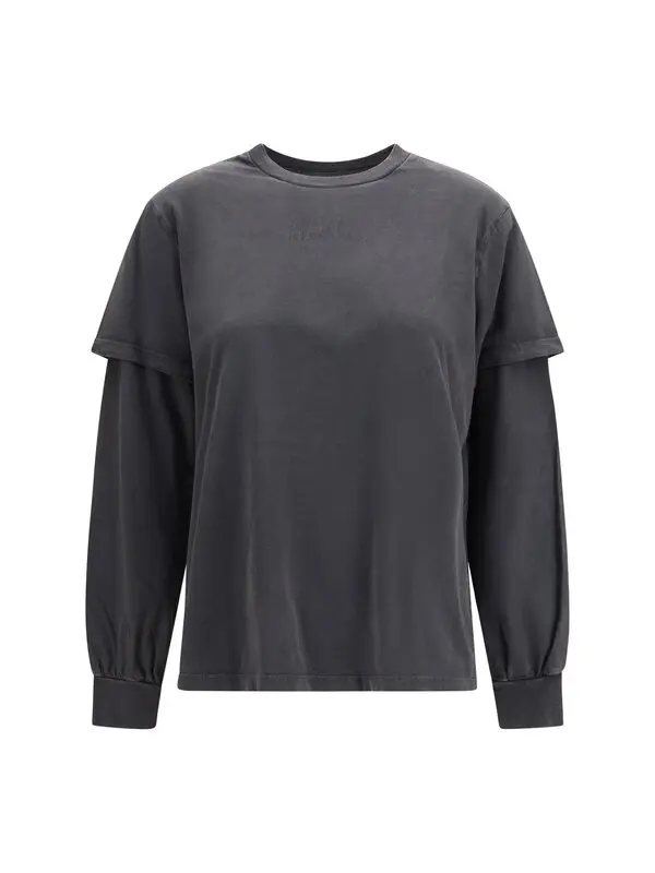 GANNI Future Heavy Jersey Long-sleeve T-shirt - Gray